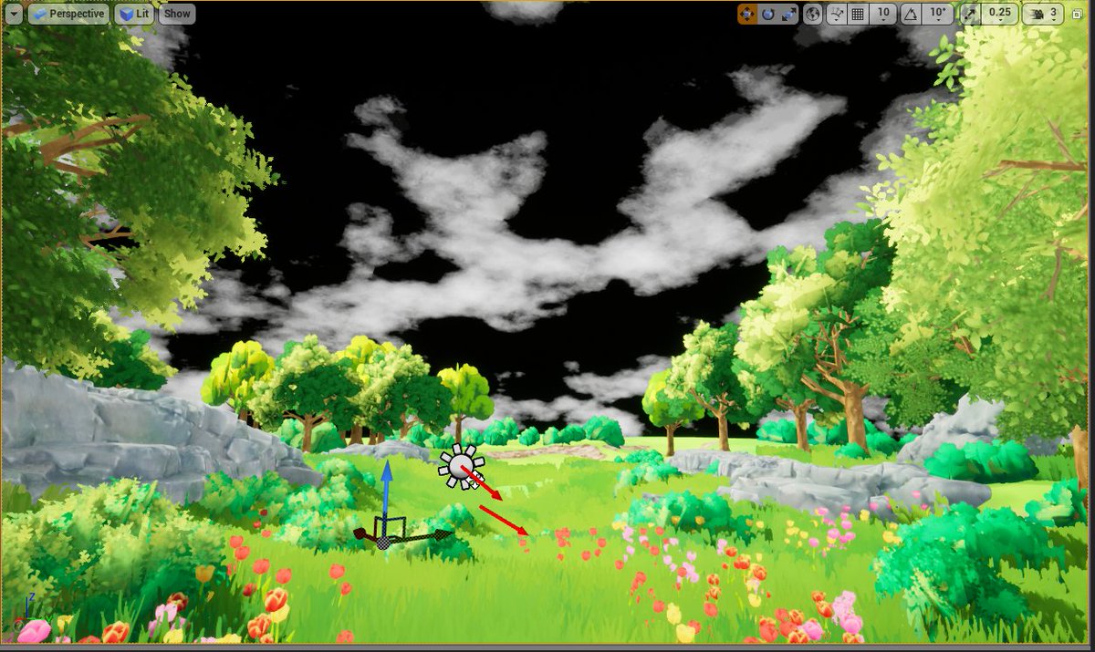 WIP procedural anime Clouds. #ue #unreal #indiegame #gameindie #b3d #ue ...