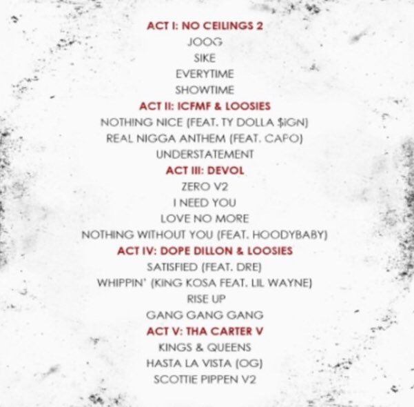 Lil Wayne The Carter 5 Tracklist