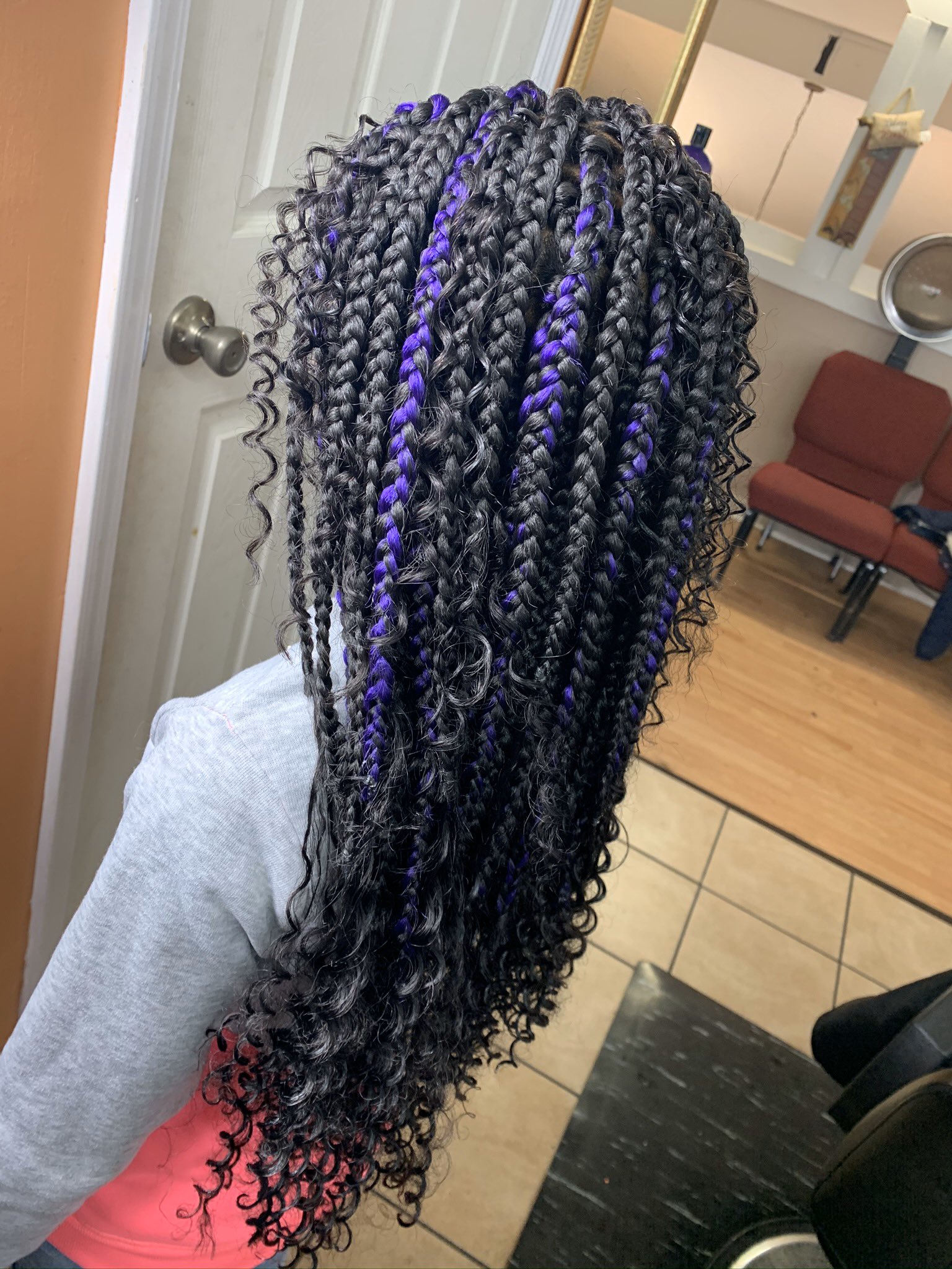 Boho Box Braids With Color