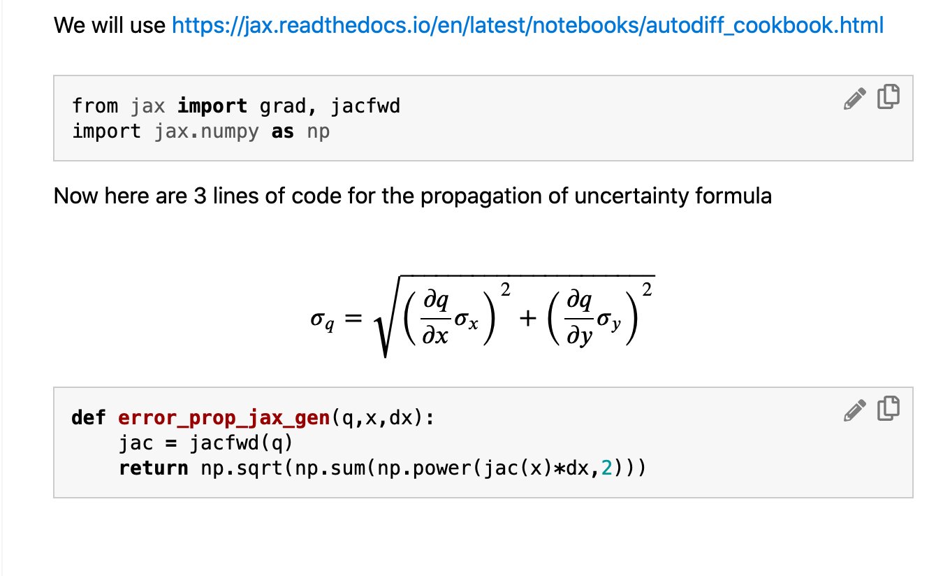 Error Propagation Differentiation