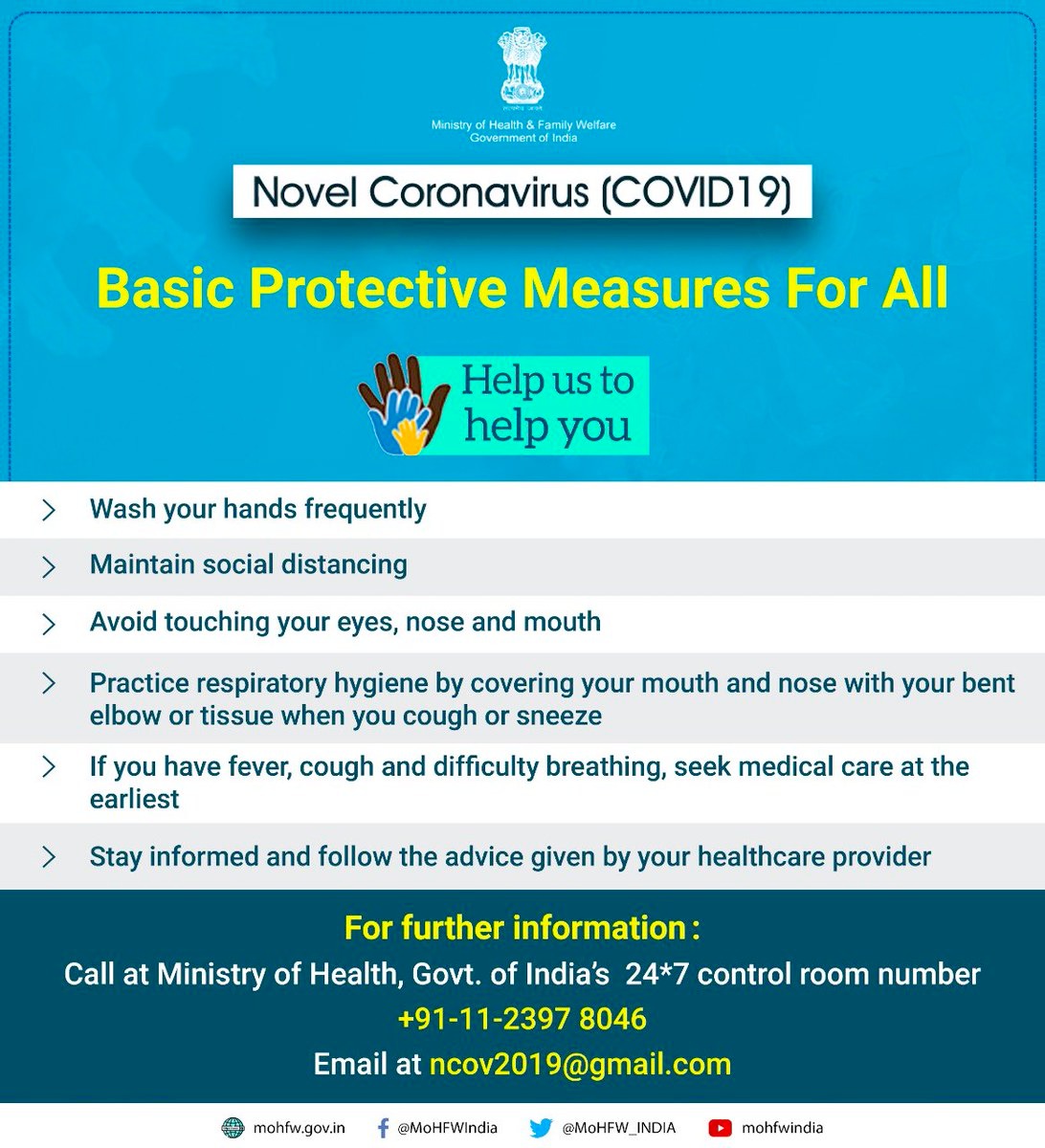 Basic Protective Measures For All: Let us all take adequate precautions ...