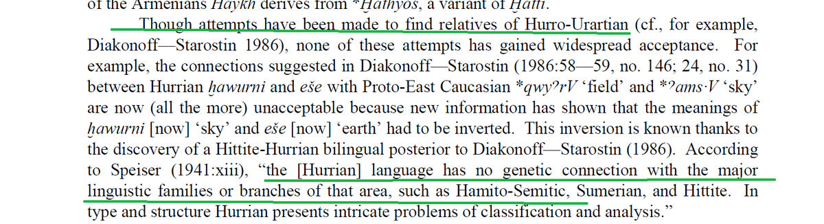 Nonsense! Irrespective of whether you see Hurrian as an "array of ...