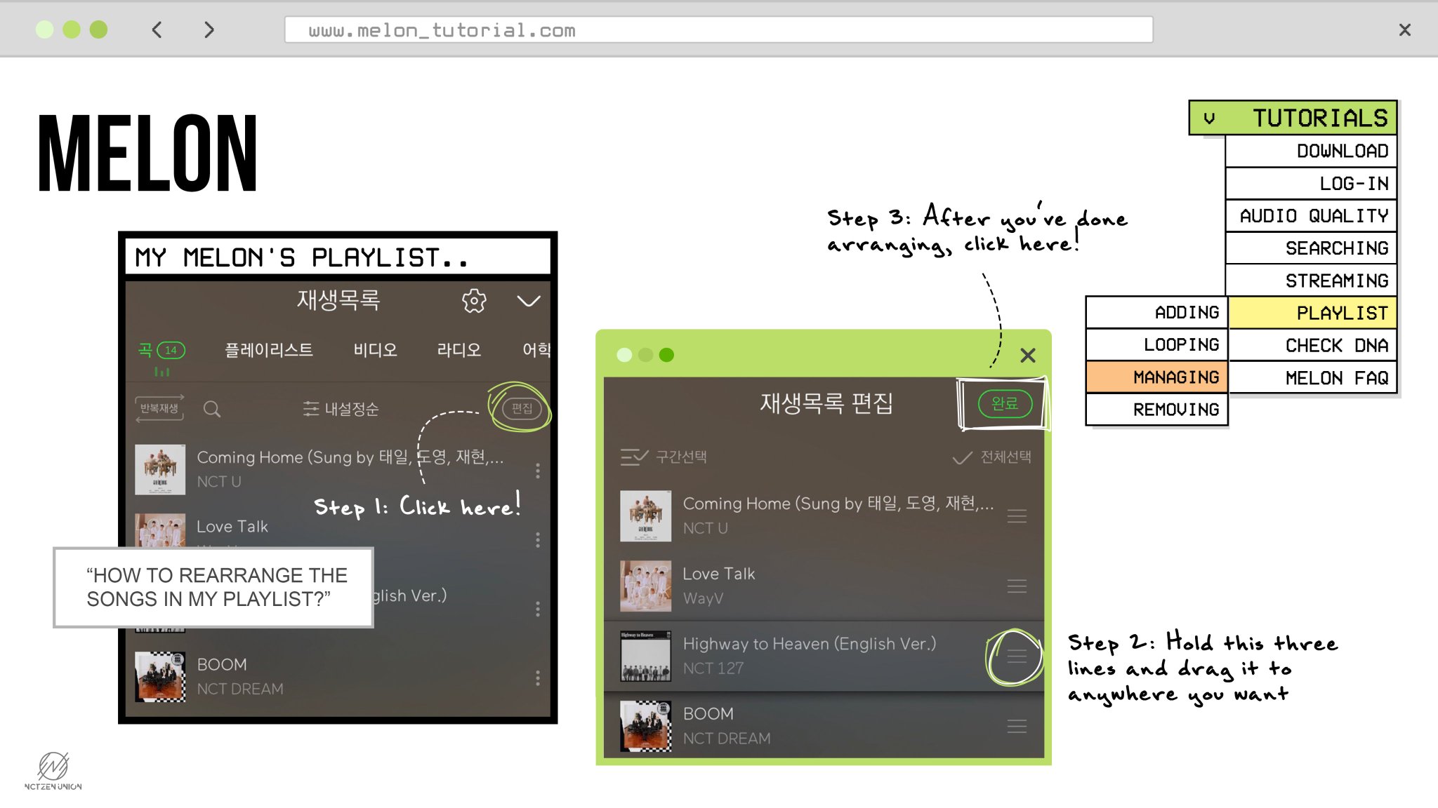 NCTzen Union Backup on Twitter: "MelOn | How to rearrange the songs in my playlist https://t.co ...
