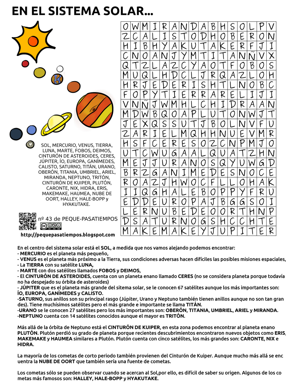 Sopa De Letras Del Planeta Tierra