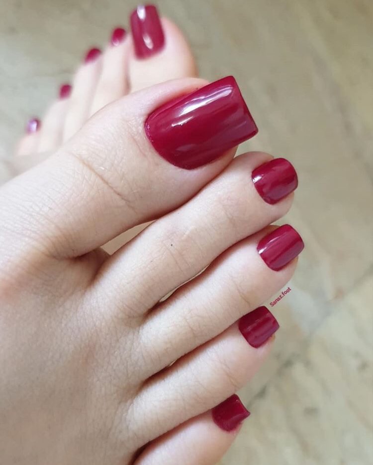 Long Red Toenails