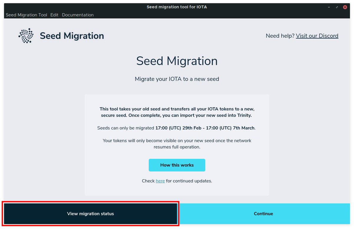 IOTA on Twitter: "Trinity users, to check the status of the migration, please click "View ...
