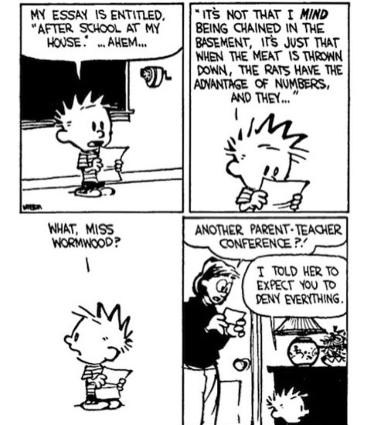 Calvin And Hobbes Quotes About School
