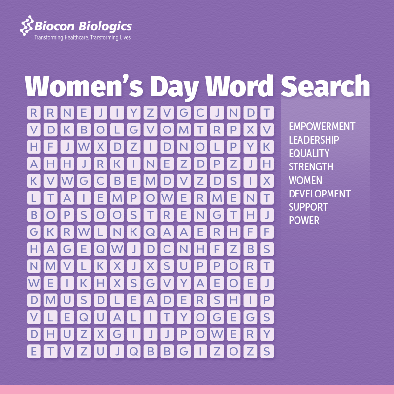 Biocon Biologics on Twitter: "FIND these 8 words related to Women's Day & stand a chance to win ...