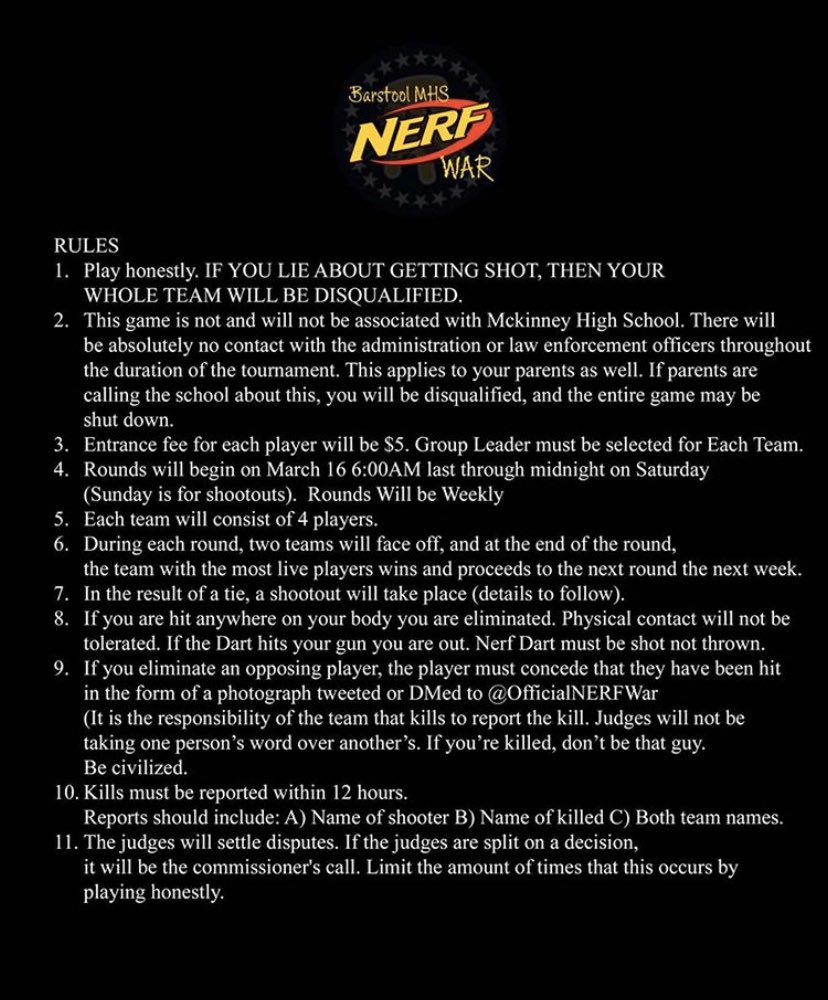 Nerf War Rules