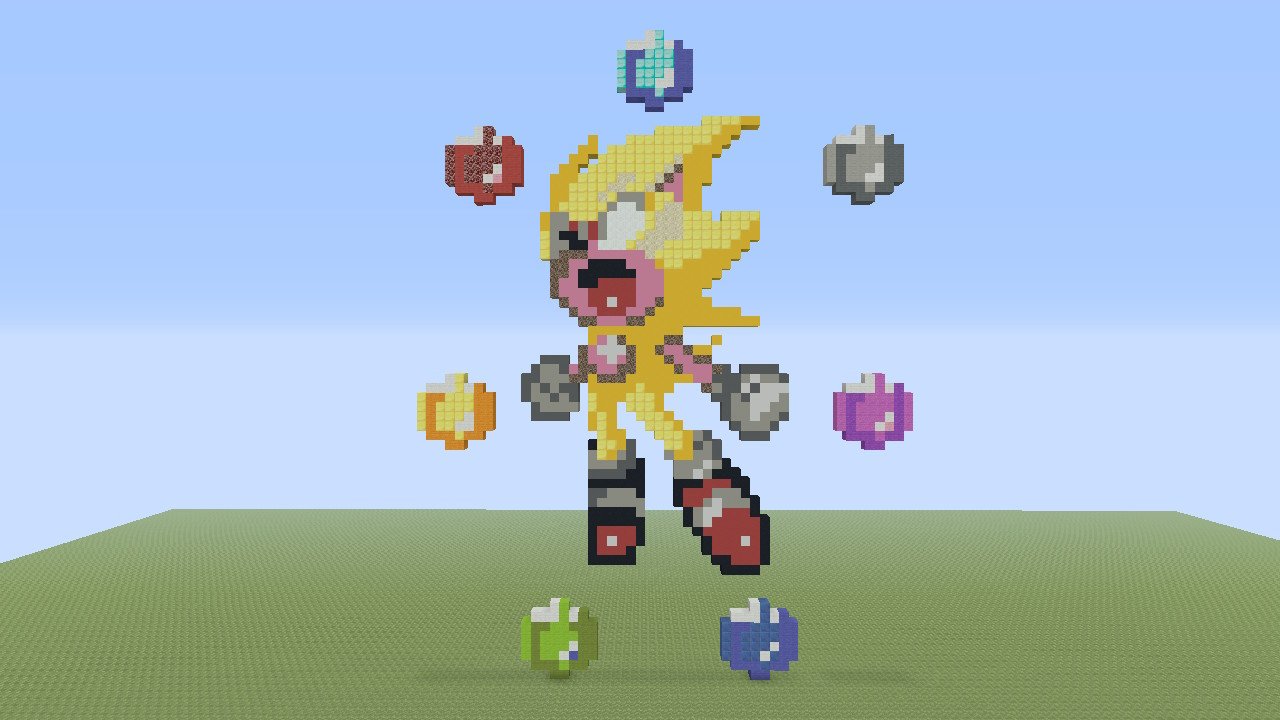 Minecraft Pixel Art Super Sonic