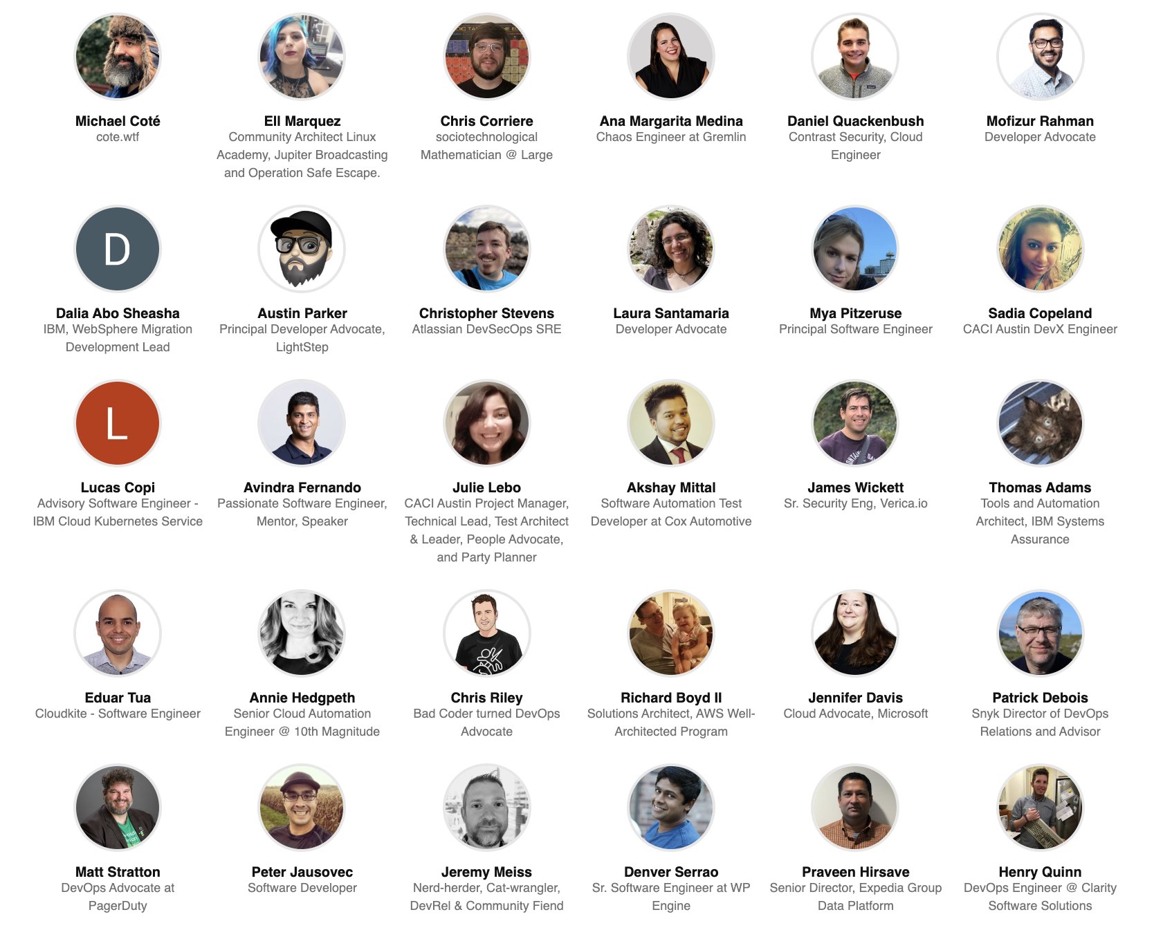 James Wickett on Twitter: "The speakers are live for #devopsdaysaustin Check out https://t.co ...