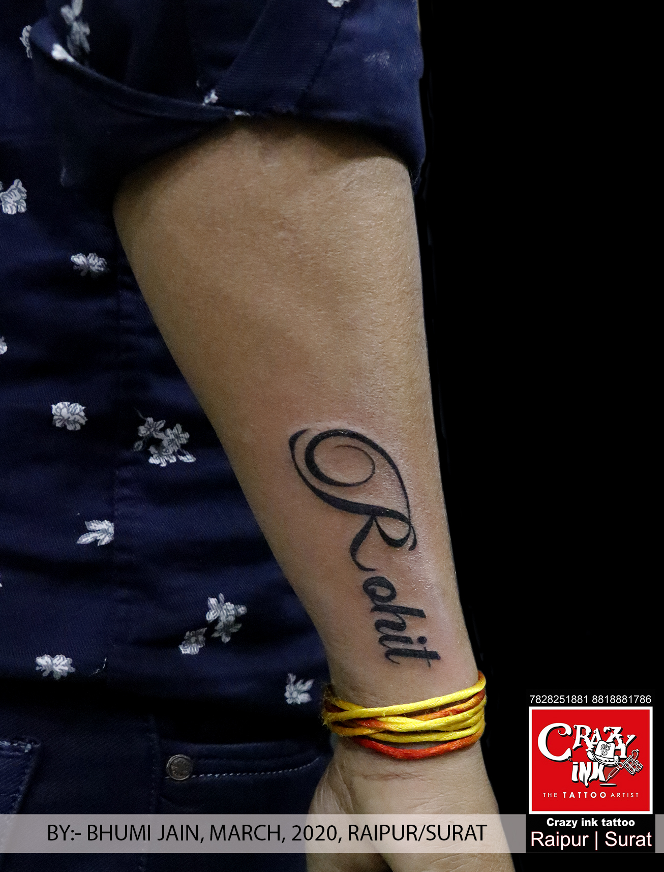 Rohit Name Tattoo Rohit Bairagi Tattoo Art At Ujjain Name Tattoo