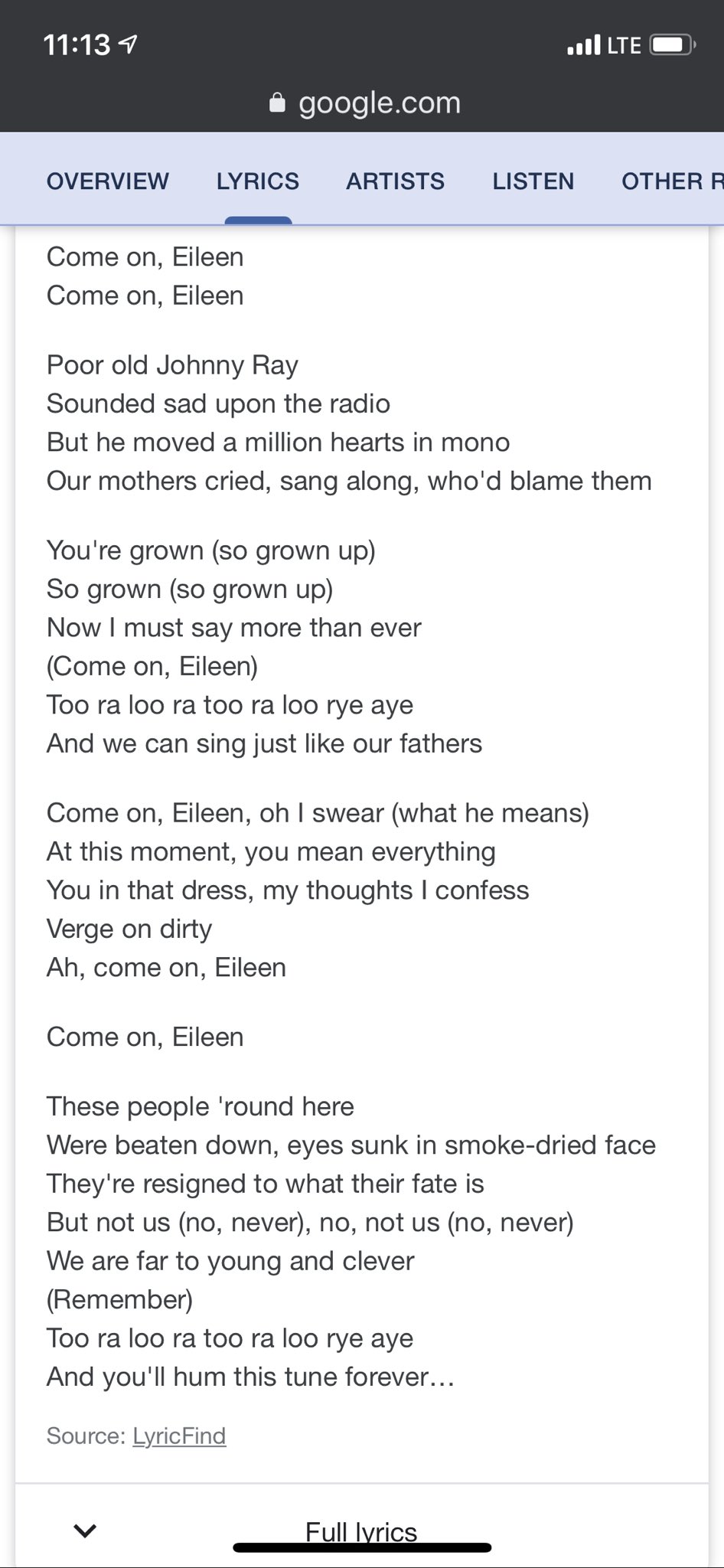 Come On Eileen Lyrics