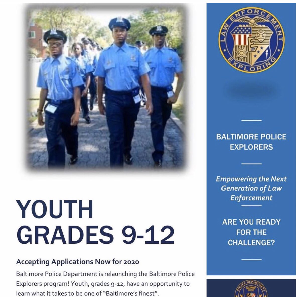 Are you ready for the challenge? The Baltimore Police Explorers program ...