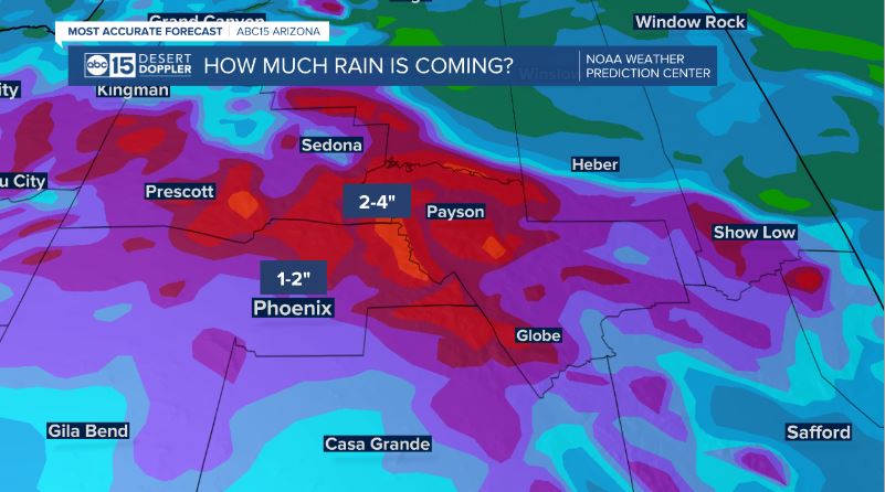 Lots of rain coming to AZ this week! Get ready! ABC15 Weather Action ...