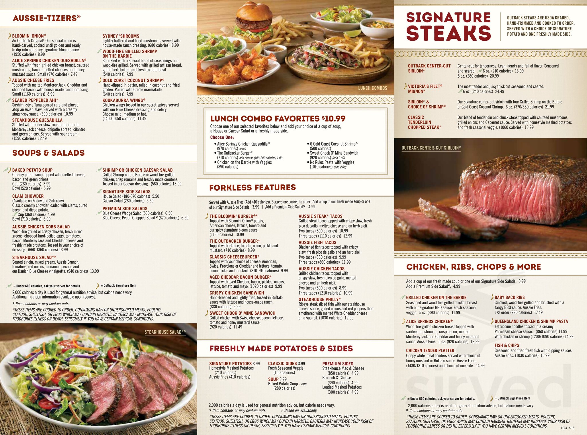 Outback Steakhouse Lunch Menu