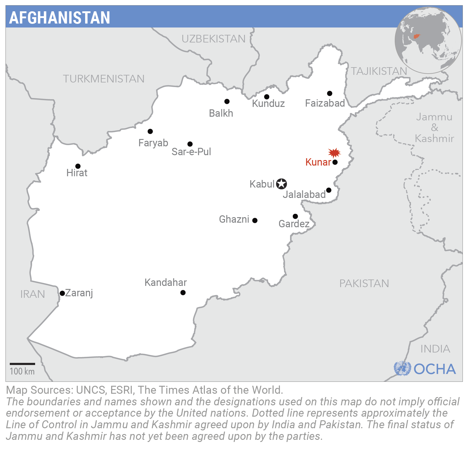 Kunar Province Map