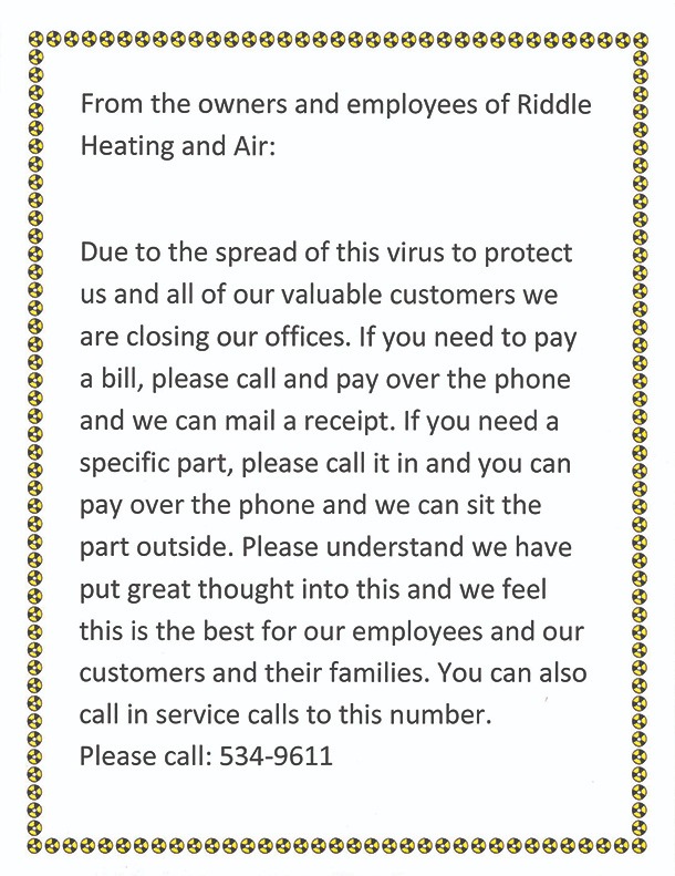 Riddle Heating and Air, Inc. (@RiddleHeatAir) / Posts / X