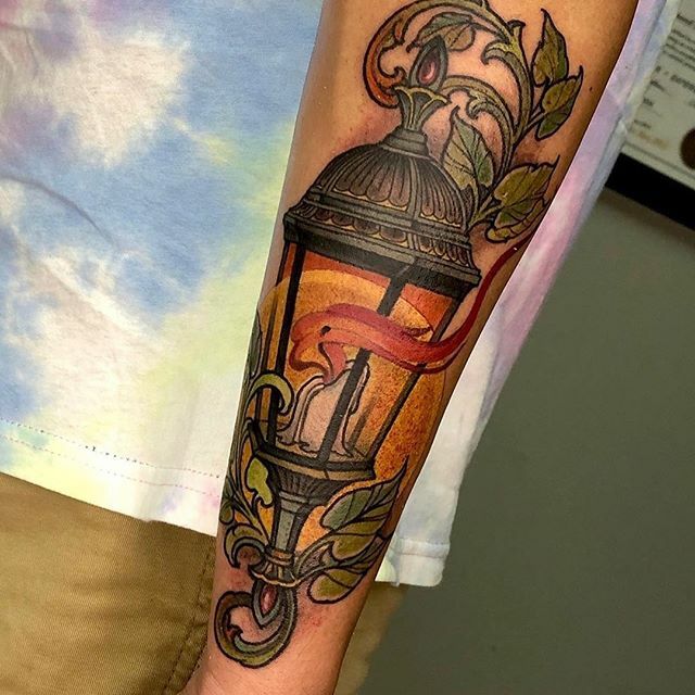 Neo Traditional Lantern Tattoo