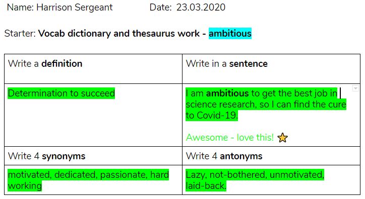 The Word Ambitious