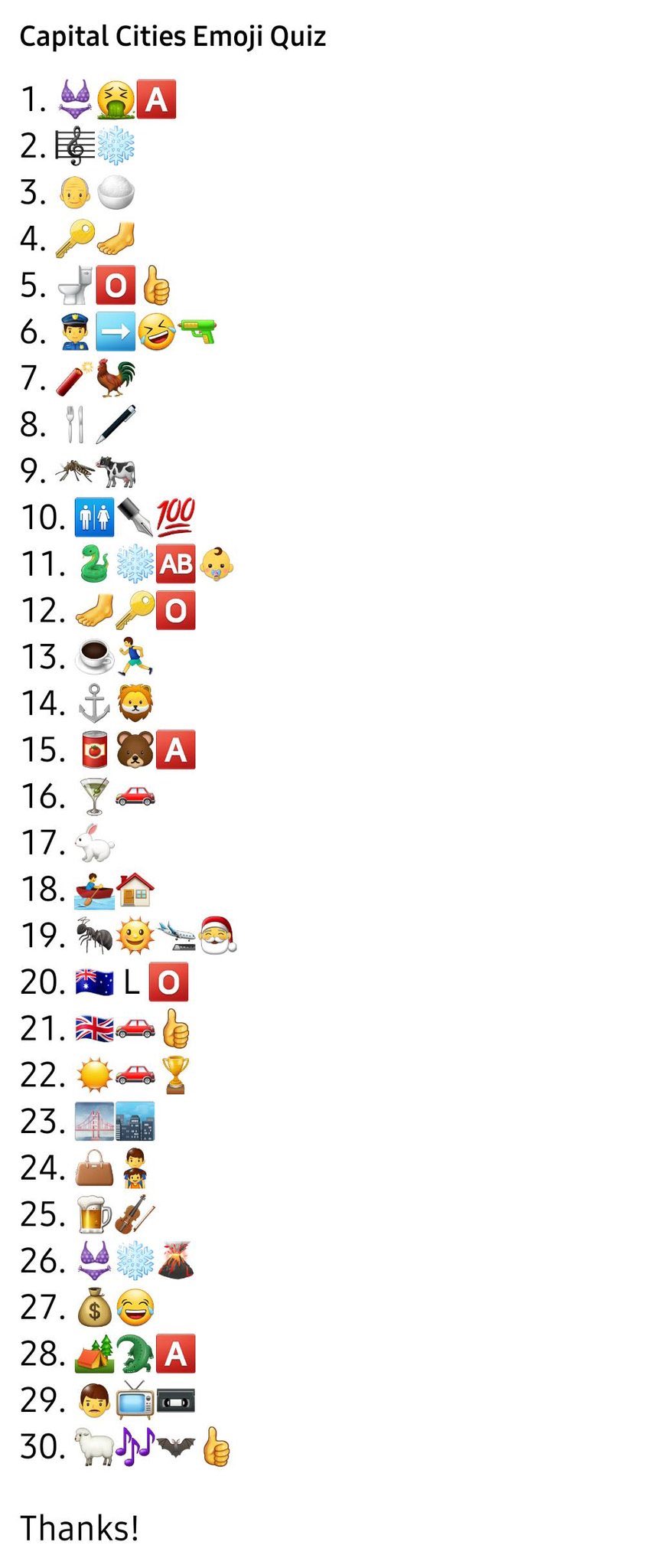 Geography Department on Twitter: "Capital cities emoji quiz!! 🌍…