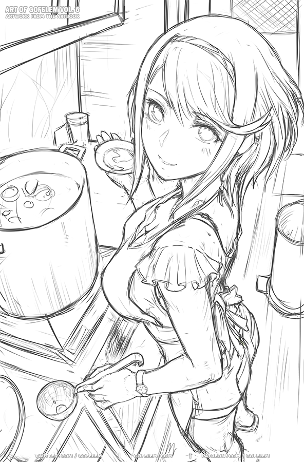 「Tiki WIP. Art from vol.1 & won patreon poll for vol.4. This 」Gofelem 🌿の漫画