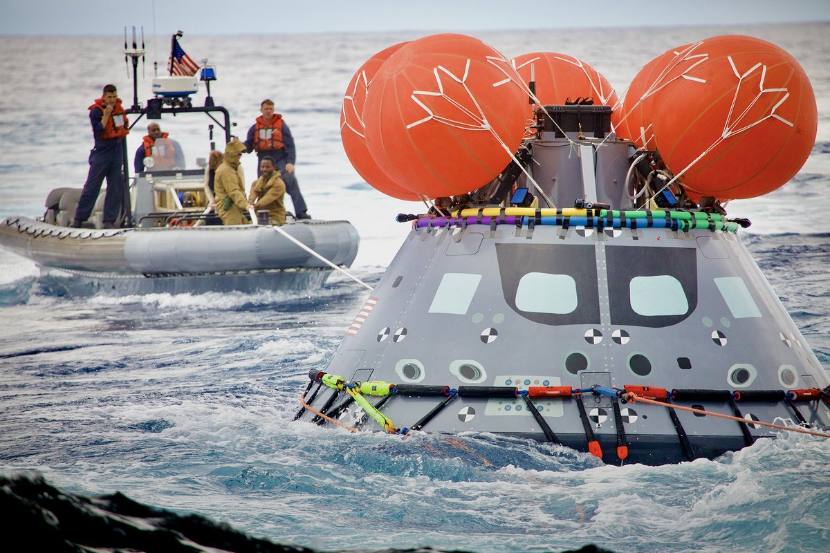 .@NASA and @USNavy Landing and Recovery team practice securing a test ...