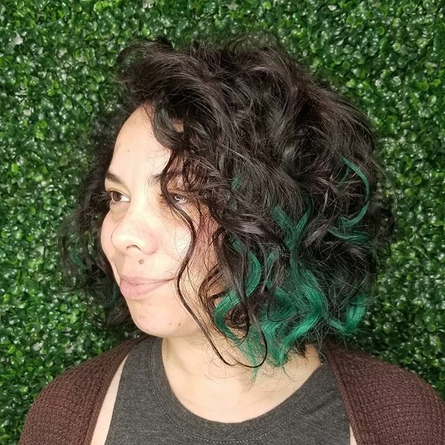 Black Hair With Green Tips