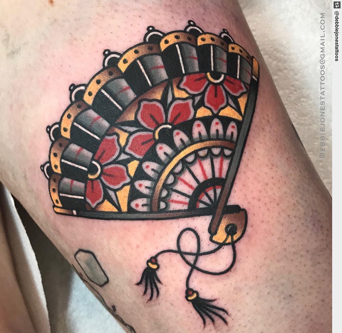 Traditional Japanese Fan Tattoo