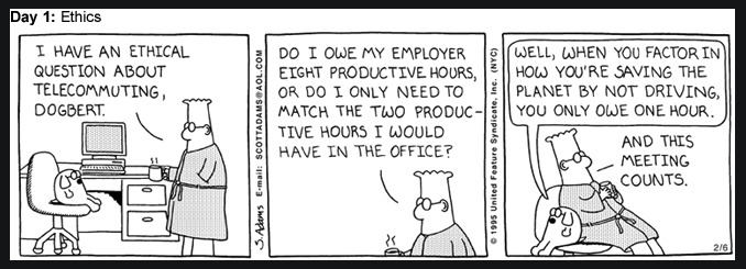 Ethics Cartoon Dilbert