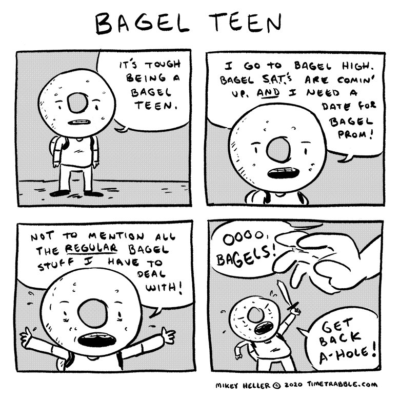 「i drew a comic about a bagel teen 」Mikey Hellerの漫画
