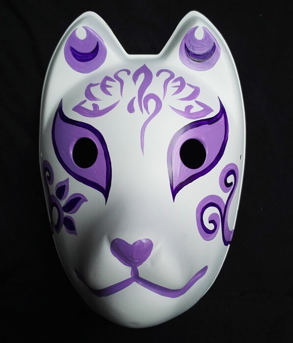 Kabuki Fox Mask Red Kawaii Kabuki Kitsune Mask Traditional Japanese