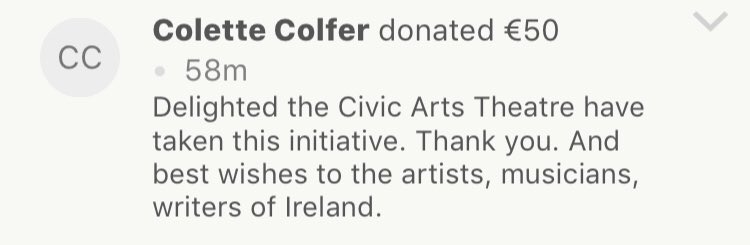 The Civic on Twitter: "Big thank you to Colette Colfer for supporting artists, musicians and ...