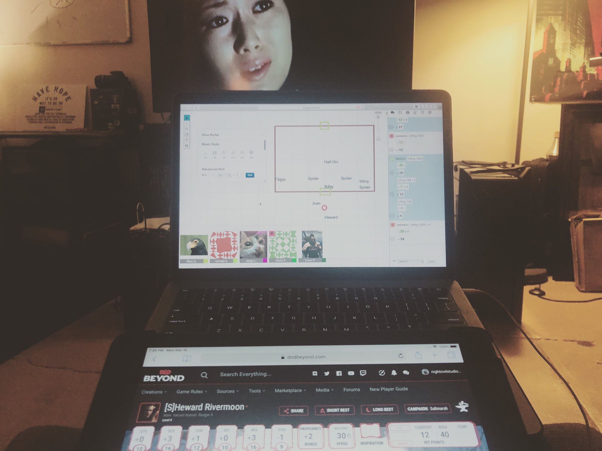 DOOM VAULT on Twitter: "Social distancing: triple screen time with @DnDBeyond @roll20app ...