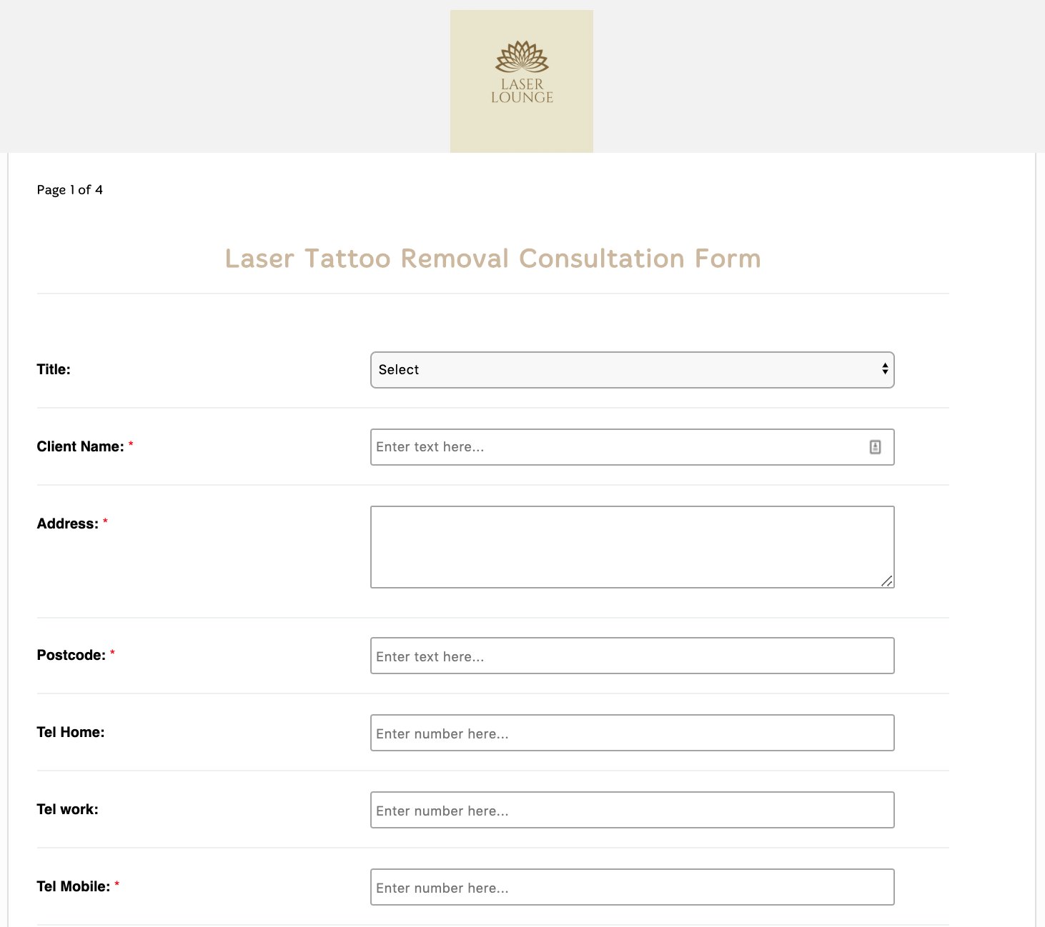 Laser App Forms