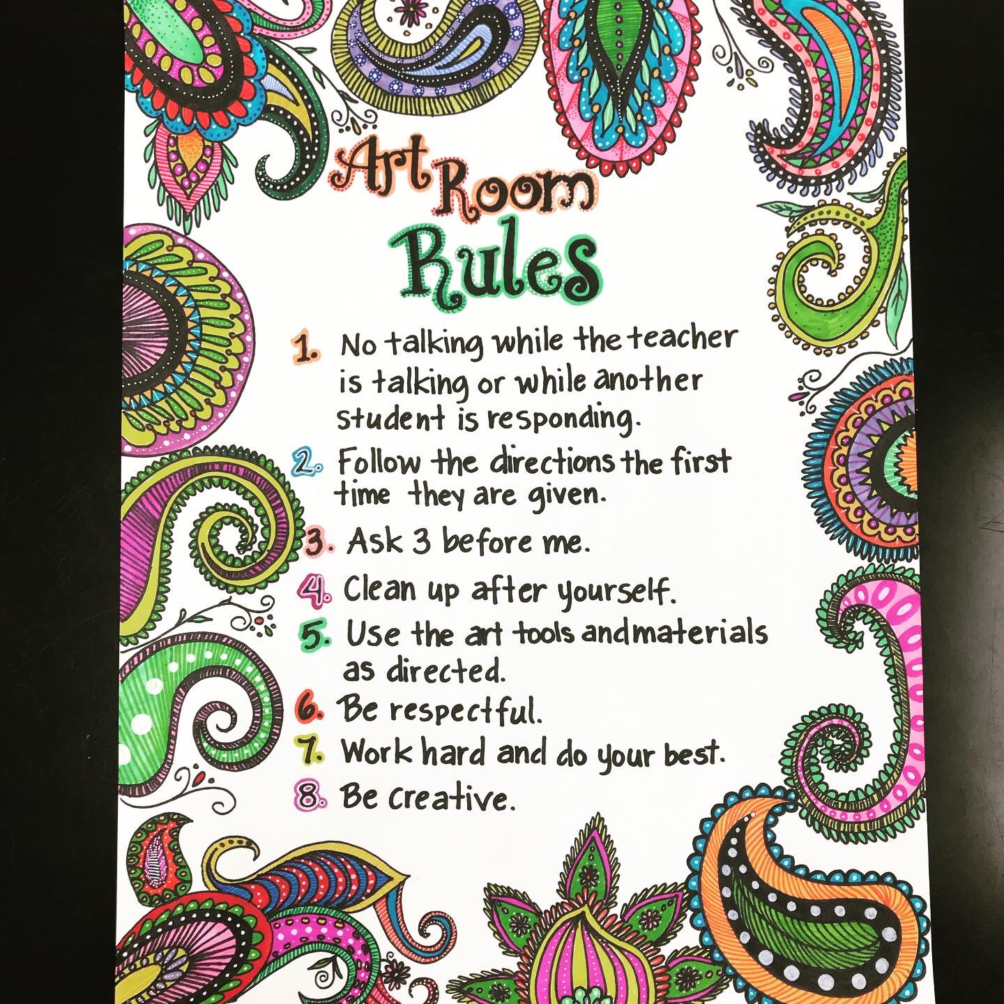 Art Classroom Rules And Procedures