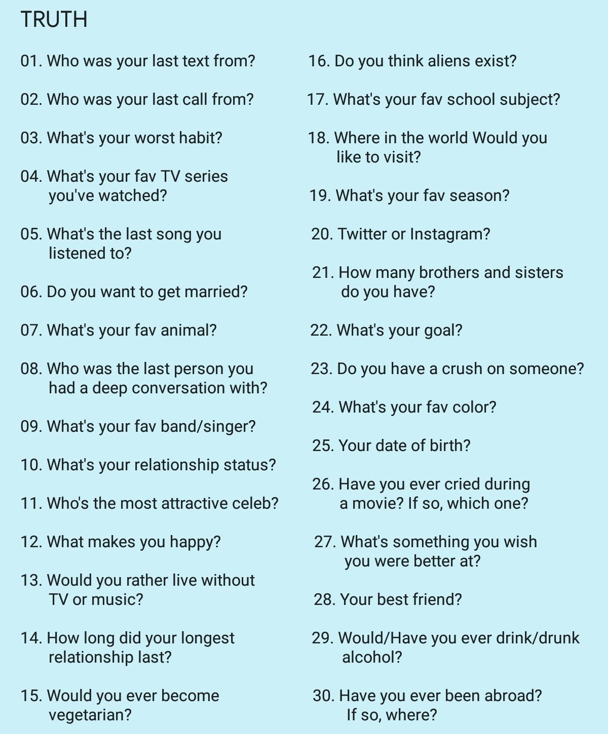 21 Questions Game Tumblr