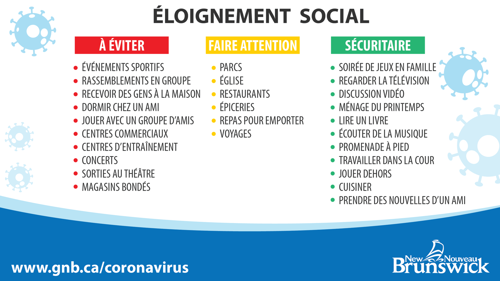 Gouvernement du NB on Twitter: "L’éloignement social est une façon de ...