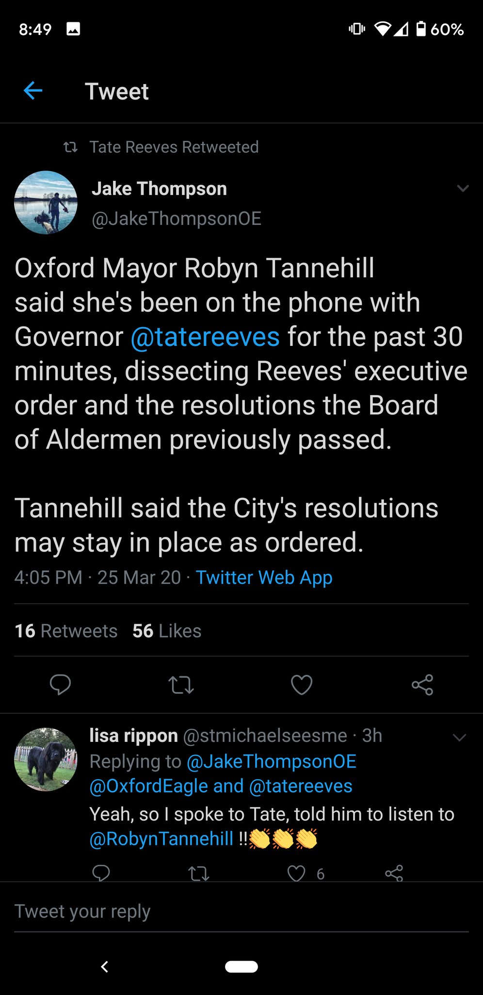 Matt Laubhan, CBM on Twitter: "My mom just called me crying... she heard about @tatereeves ...