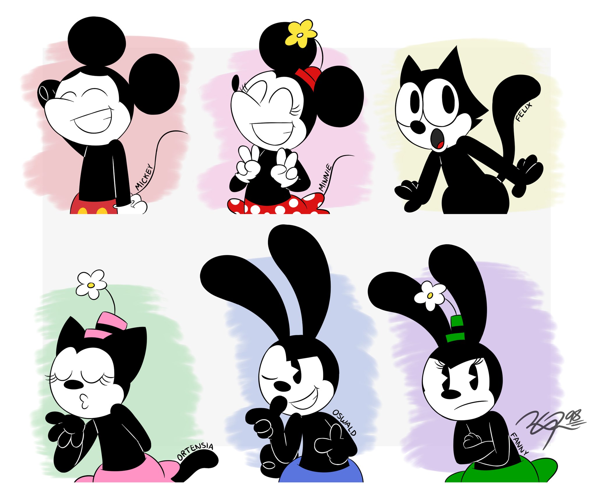 Oswald The Lucky Rabbit And Ortensia The Cat