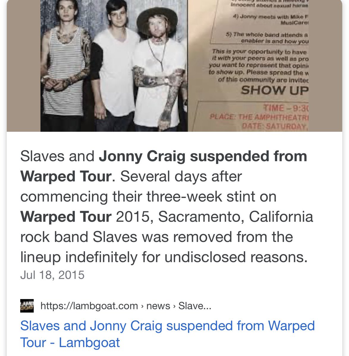 Slaves Band Jonny Craig