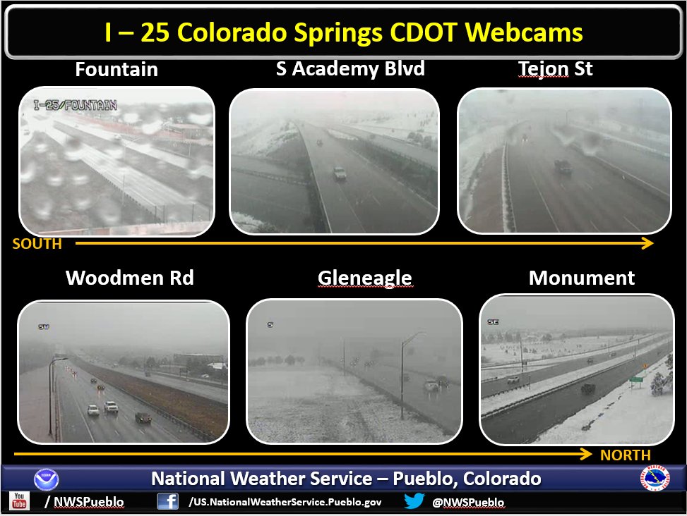Here are some more CDOT cameras along I-25 in the Colorado Springs area ...