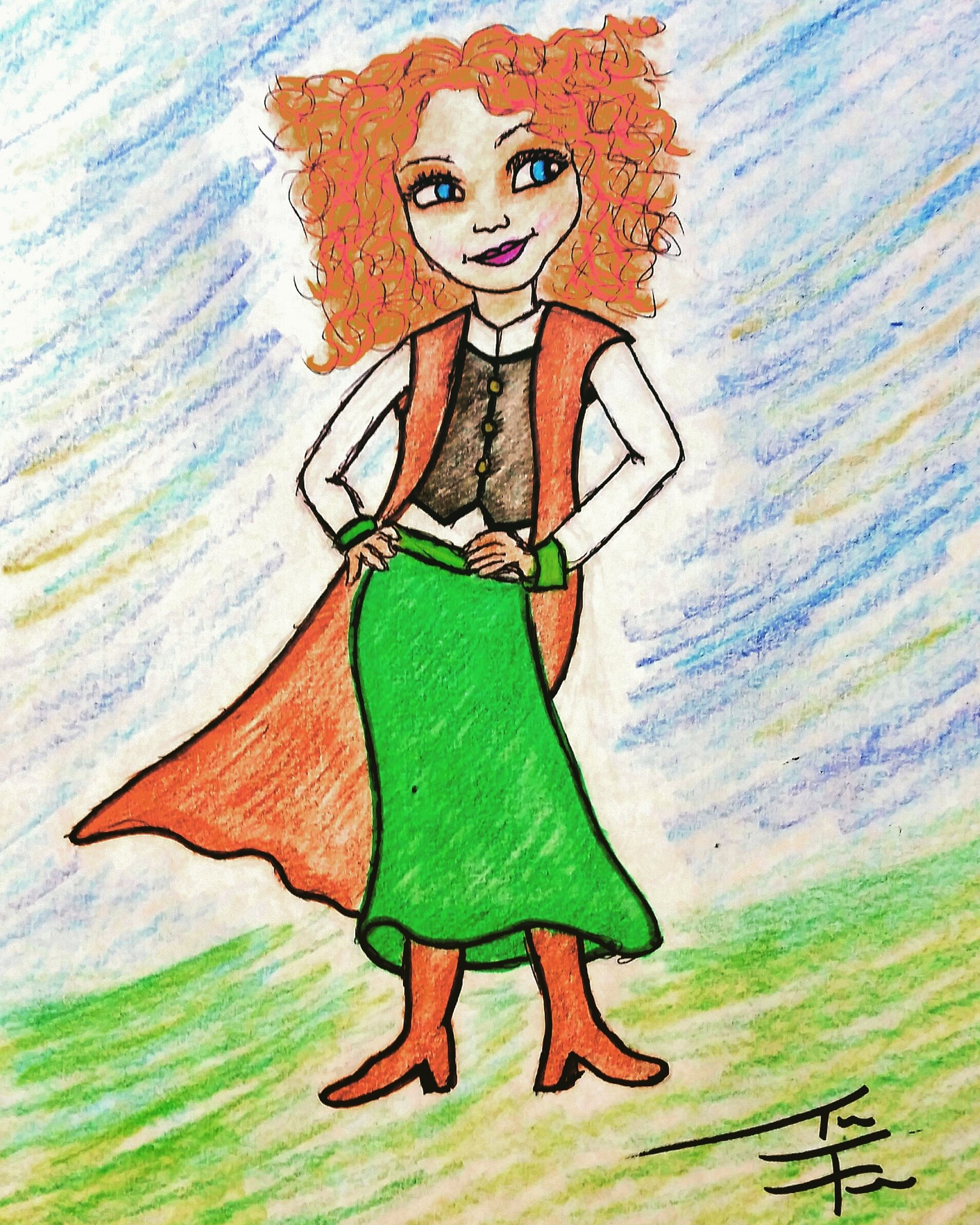Irish Lass Drawing