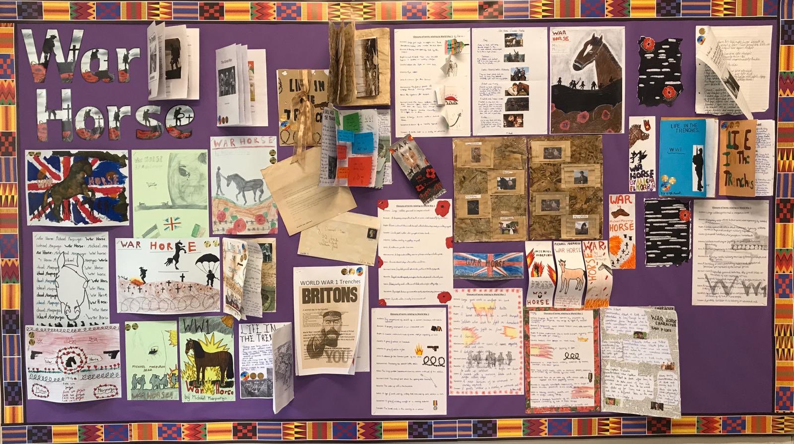 Kingscourt School on Twitter: "Year 6 War Horse display shows some of ...