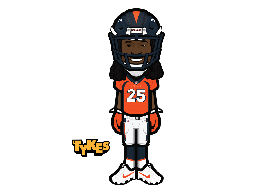 Cartoon Football Helmet Broncos