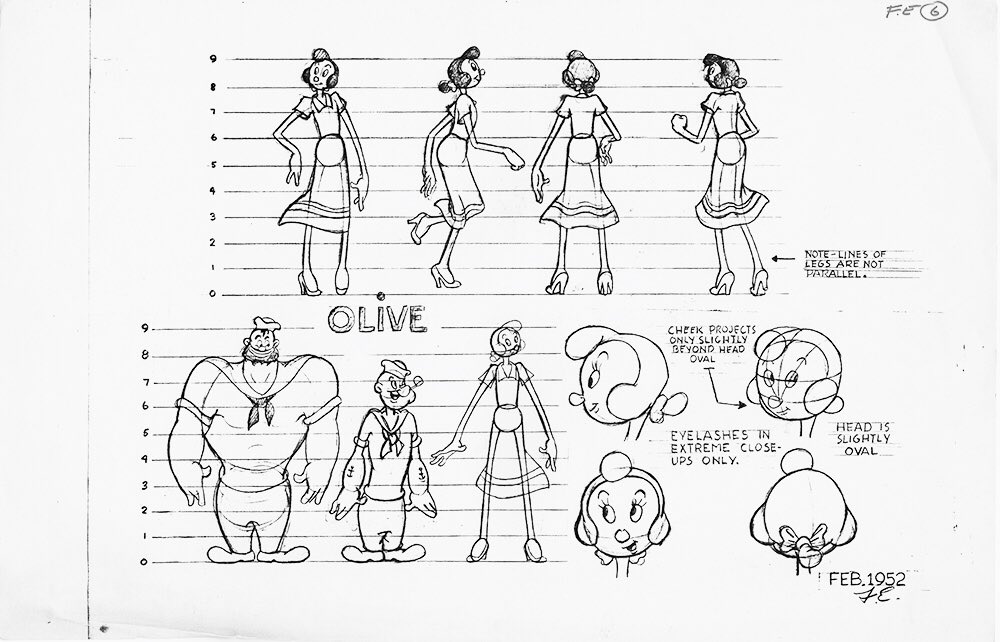 「Popeye model sheets. 」WEIRDLAND TVの漫画