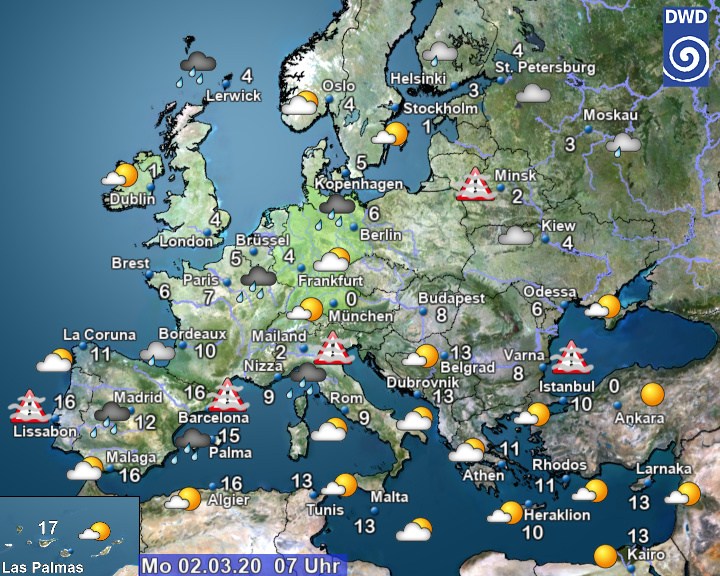Mapa Meteorologico Da Europa
