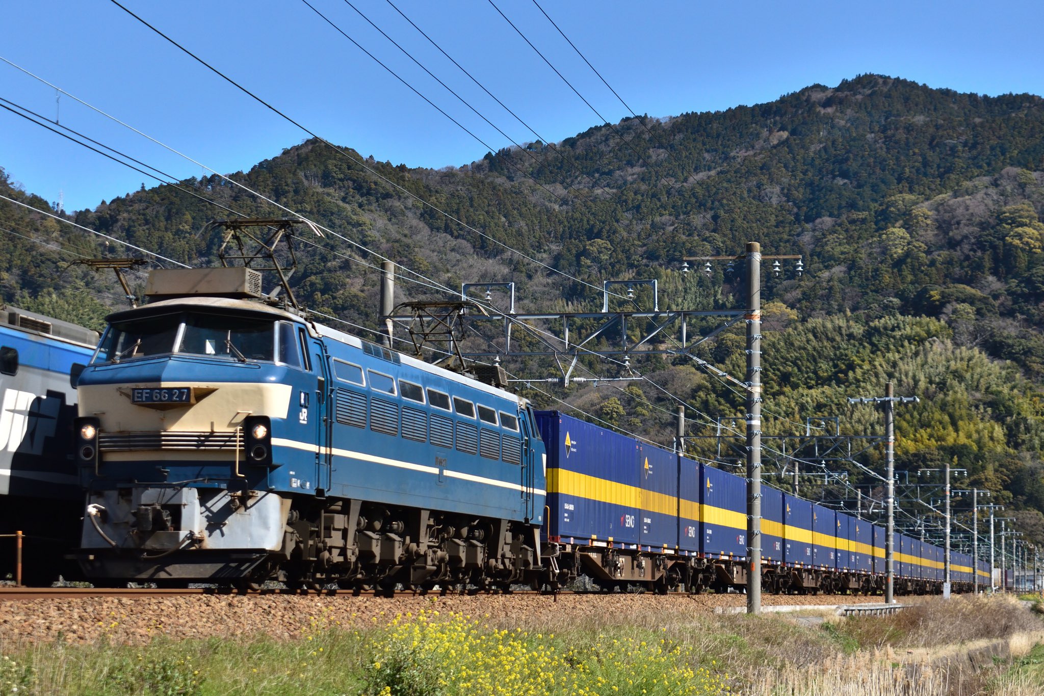 ながや on Twitter: "3/20 2059レ カンガルーライナーSS60 EF66 27 用宗〜焼津 後ろの鉄塔入る構図は回避したようで https://t.co ...