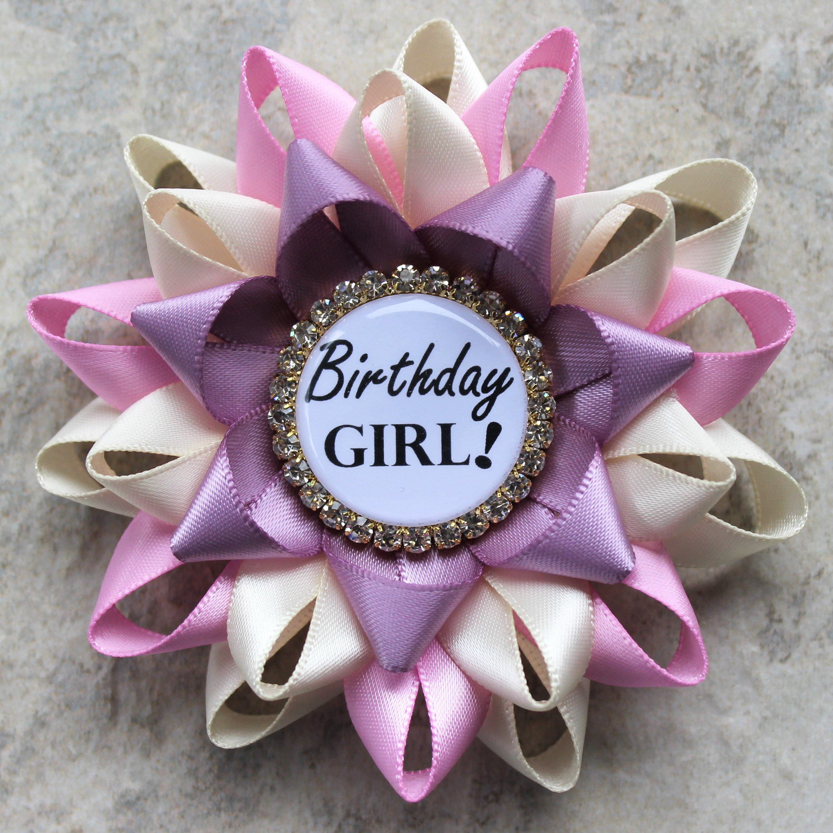Birthday Girl Ribbon Pin