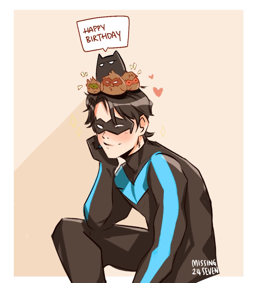 「happy Birthday Dickgrayson Nightwing」 Mia Doujimaのイラスト